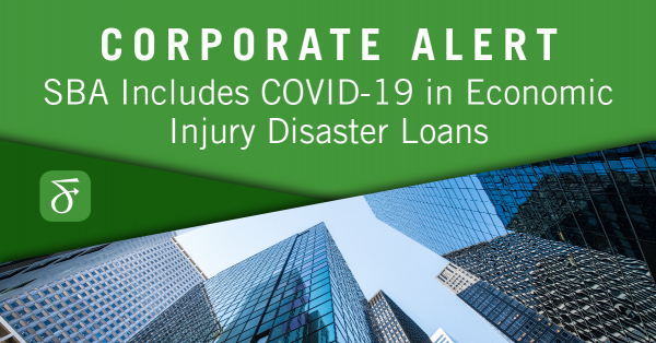 SBA Includes COVID-19 in Economic Injury Disaster Loans